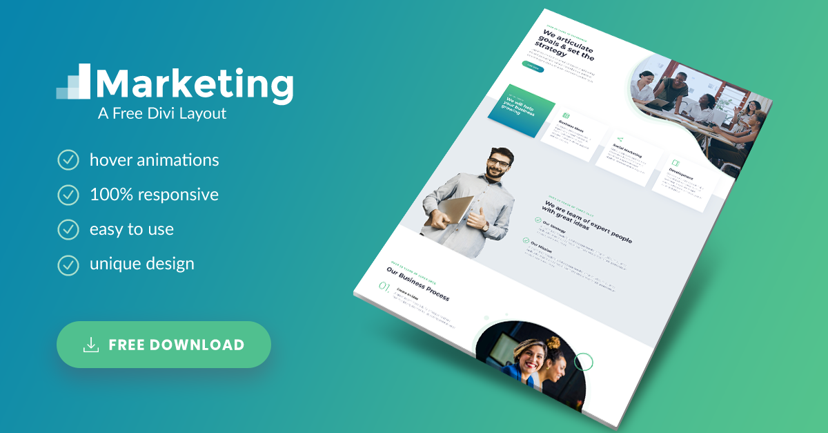 Marketing | A Free Divi Layout | B3 Multimedia Solutions